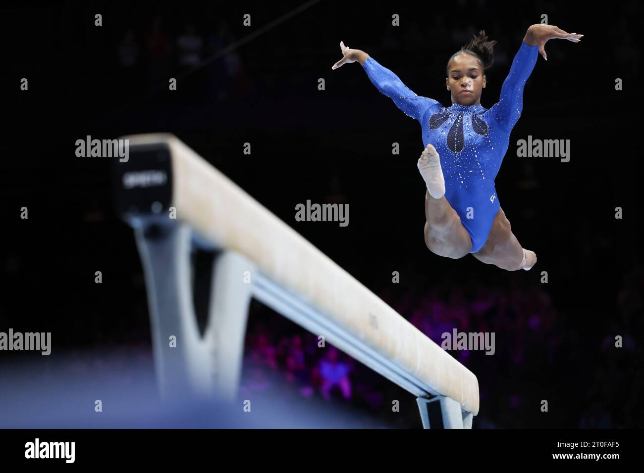 United States' Shilese Jones competes on the beam during the women's ...