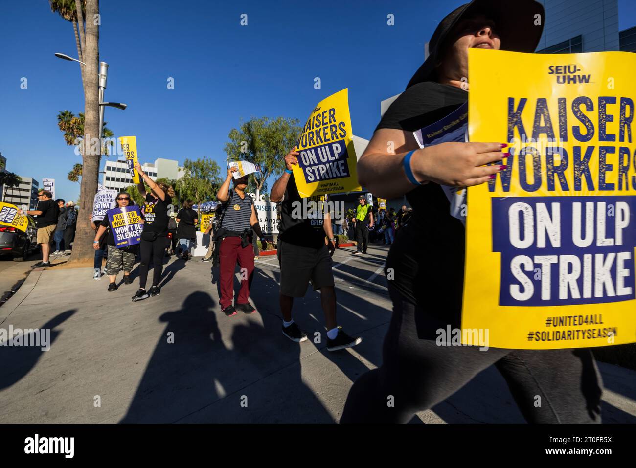 Los Angeles, USA. 06th Oct, 2023. 75000 unionized SEIU-UHW workers went ...