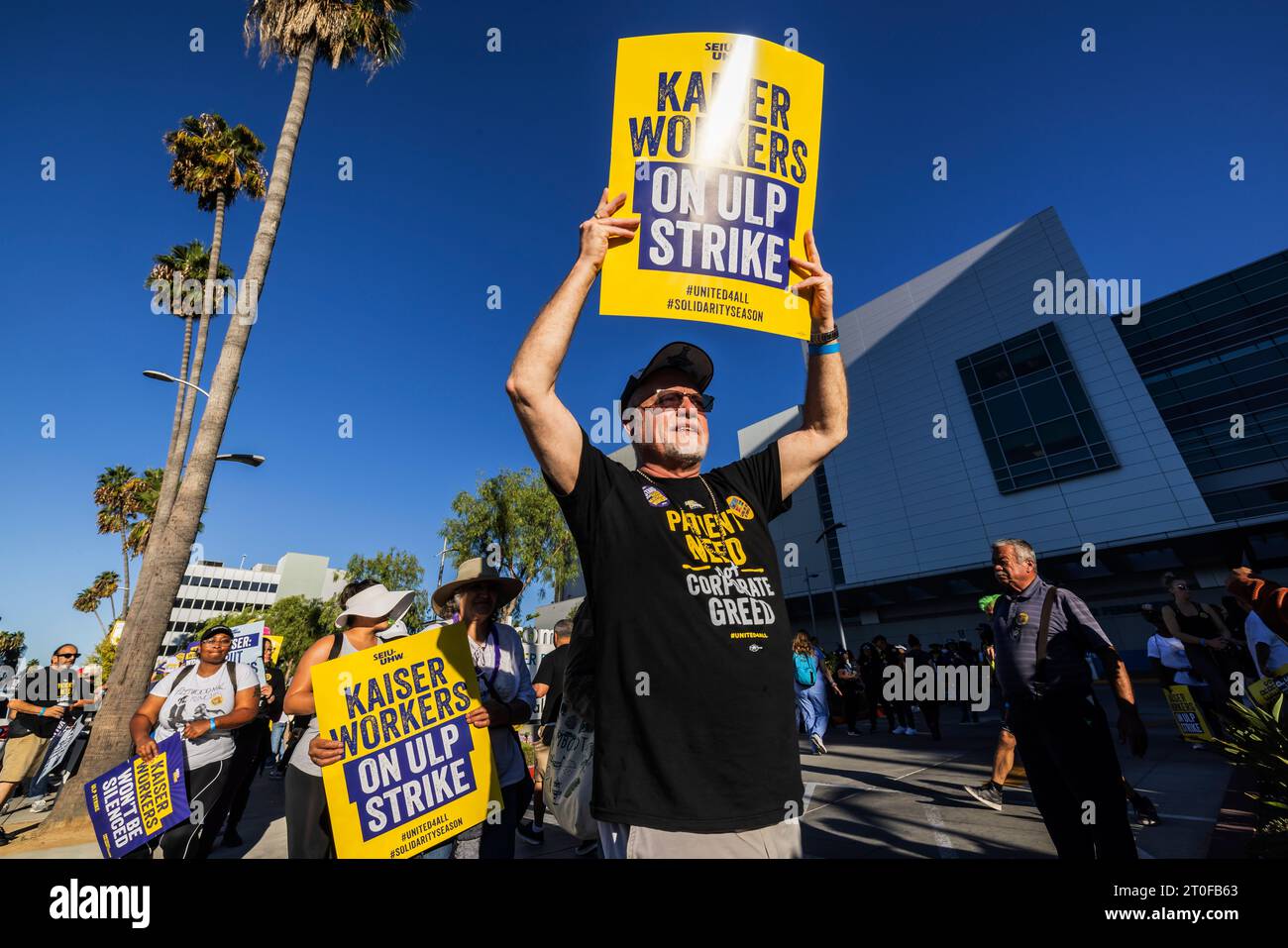 Los Angeles, USA. 06th Oct, 2023. 75000 unionized SEIU-UHW workers went ...