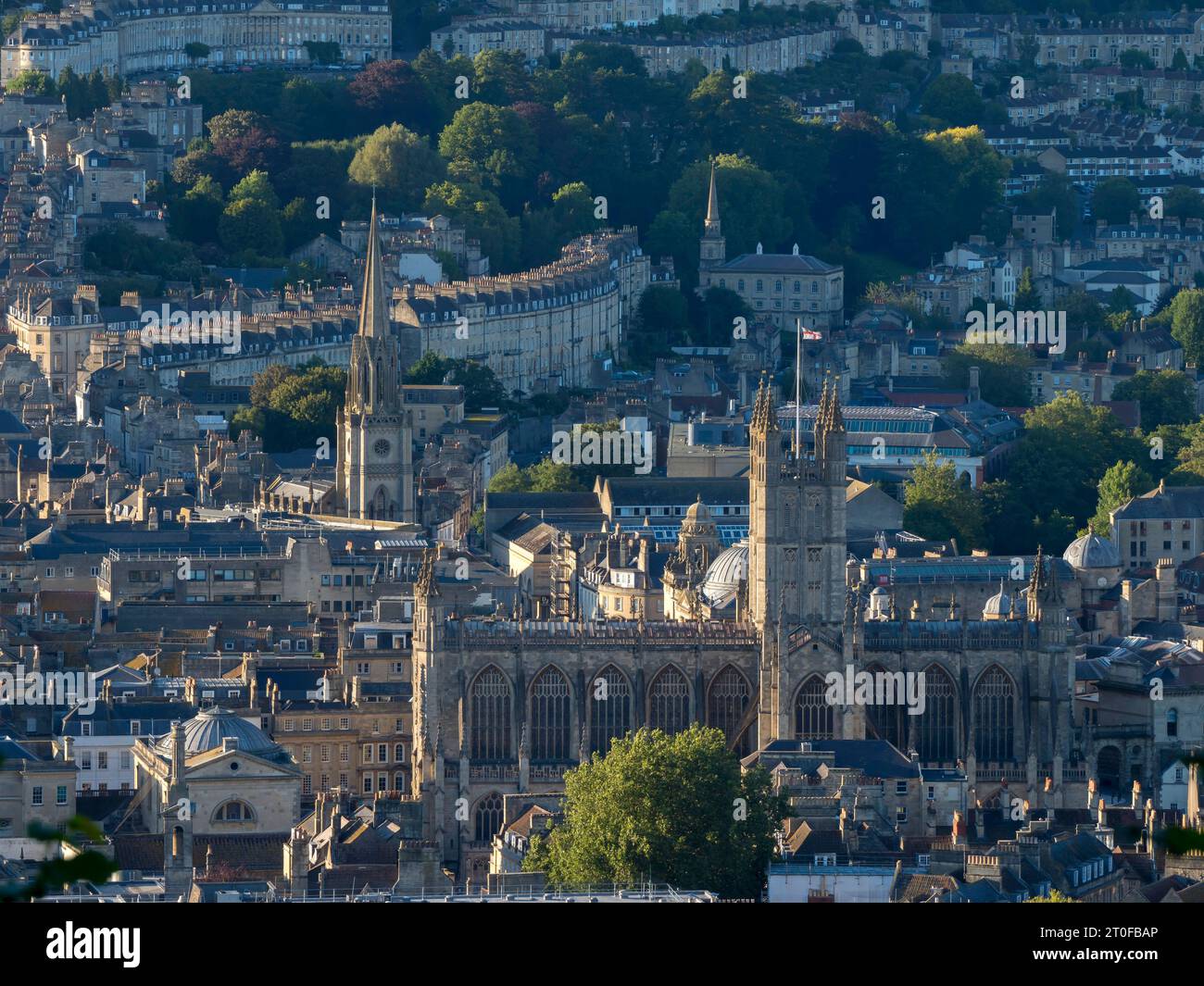 UK, England, Bath Abbey from above daylight Stock Photo - Alamy