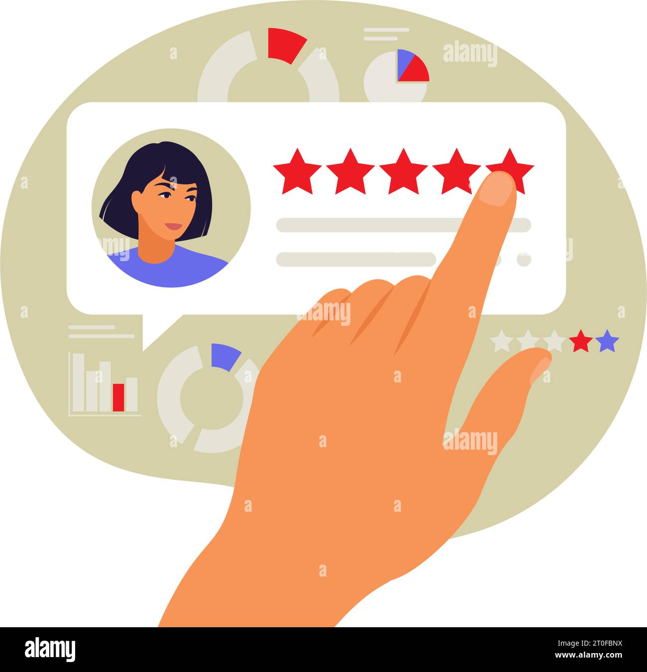 Feedback concept. Star rating. Vector illustration. Flat Stock Vector ...