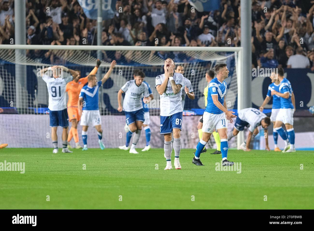 Brescia, Italy. 06th Oct, 2023. Disappointment of Bruno Martella of ...