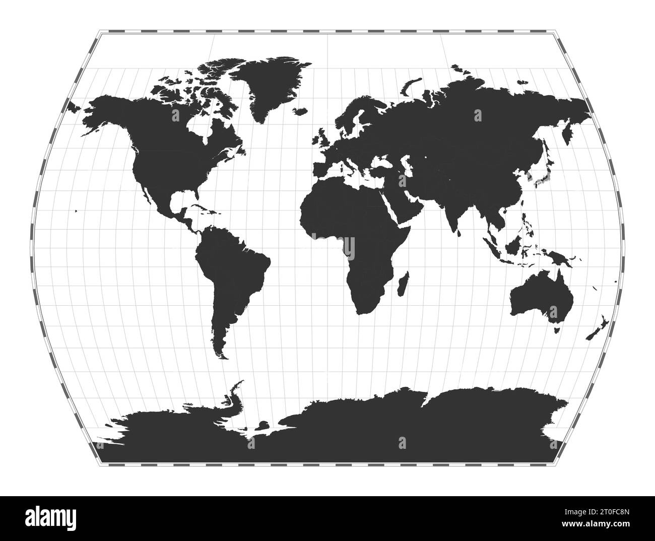 Vector world map. John Muir's Times projection. Plain world ...