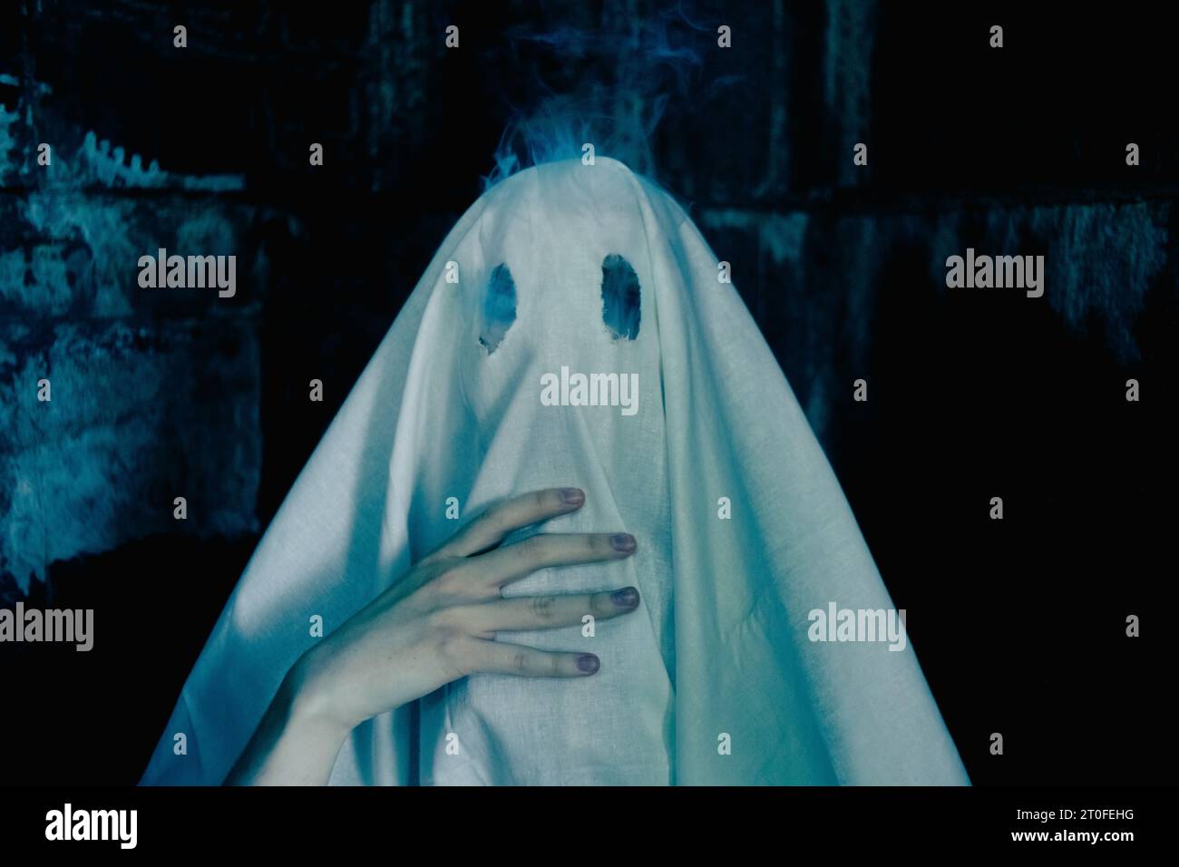 A ghost emanating an otherworldly mist. A horror demon, embodying ...