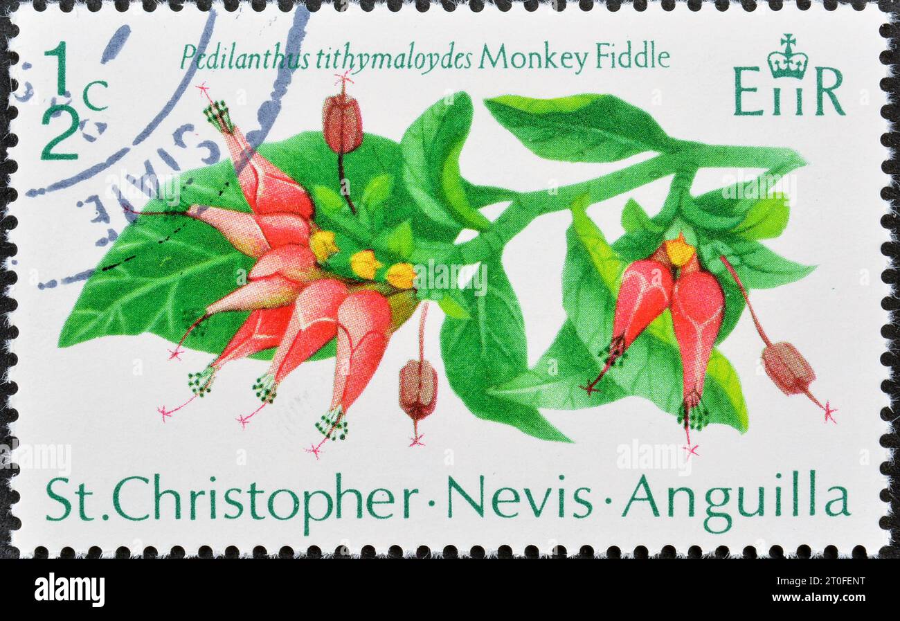 Cancelled postage stamp printed by St Christopher Nevis Anguilla, that ...