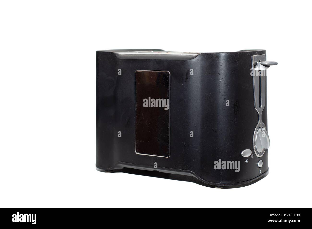 black toaster isolated on white background Stock Photo - Alamy