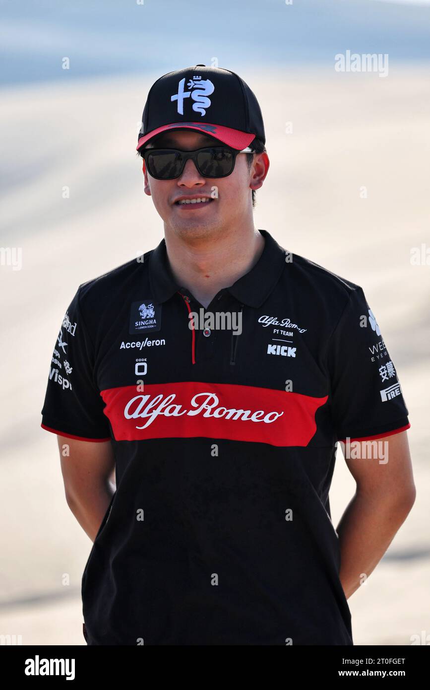 Doha, Qatar. 04th Oct, 2023. Zhou Guanyu (CHN) Alfa Romeo F1 Team - Desert Dune Buggy experience ...
