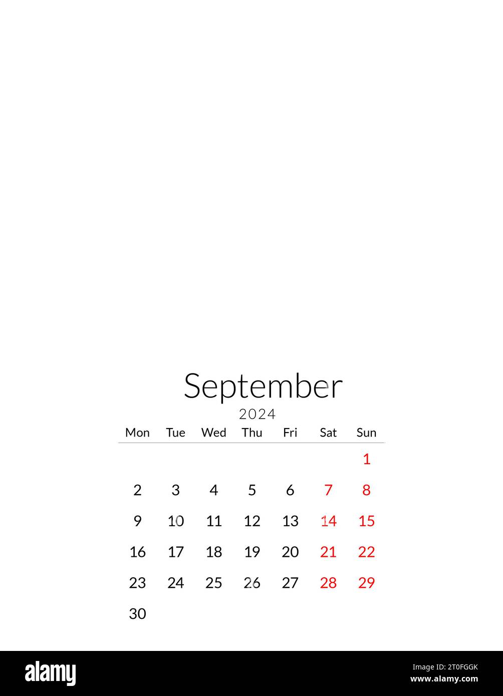 September Calendar Blank 2024