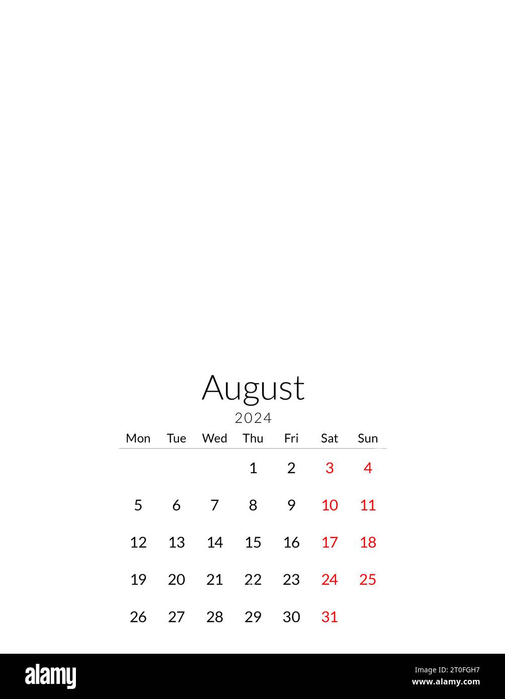August Calendar 2024 Template