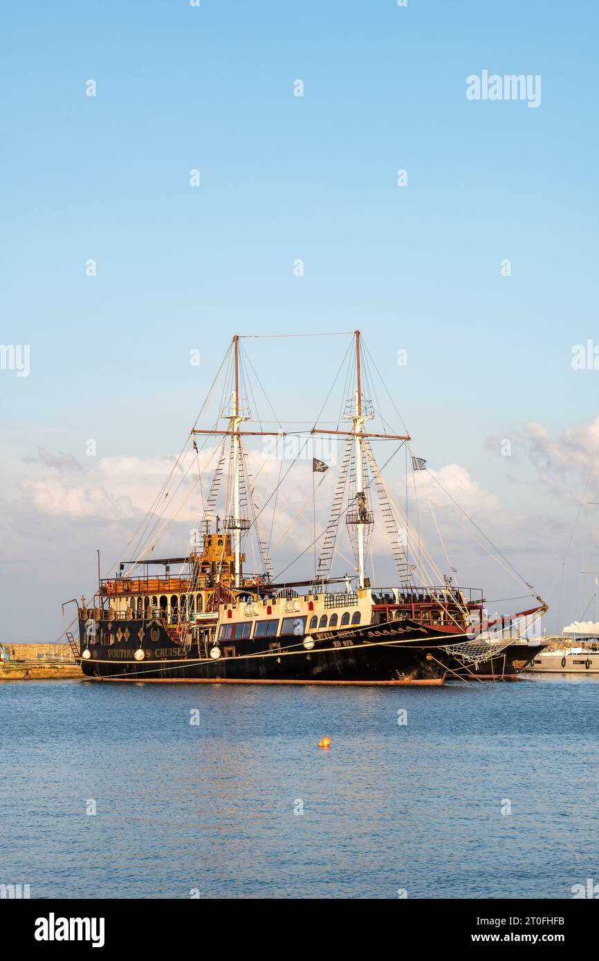 tourist boat in the form of an old fashioned historic galleon or pirate ...