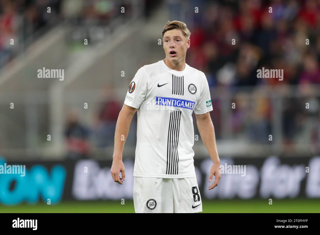 Sosnowiec, Poland. 05th Oct, 2023. Alexander Press of Sturm Graz seen ...