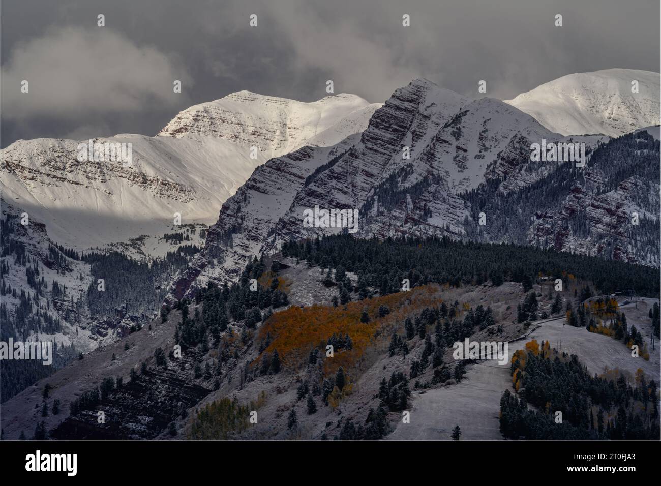 First Snow on a Fall morning in Aspen, Colorado Stock Photo - Alamy