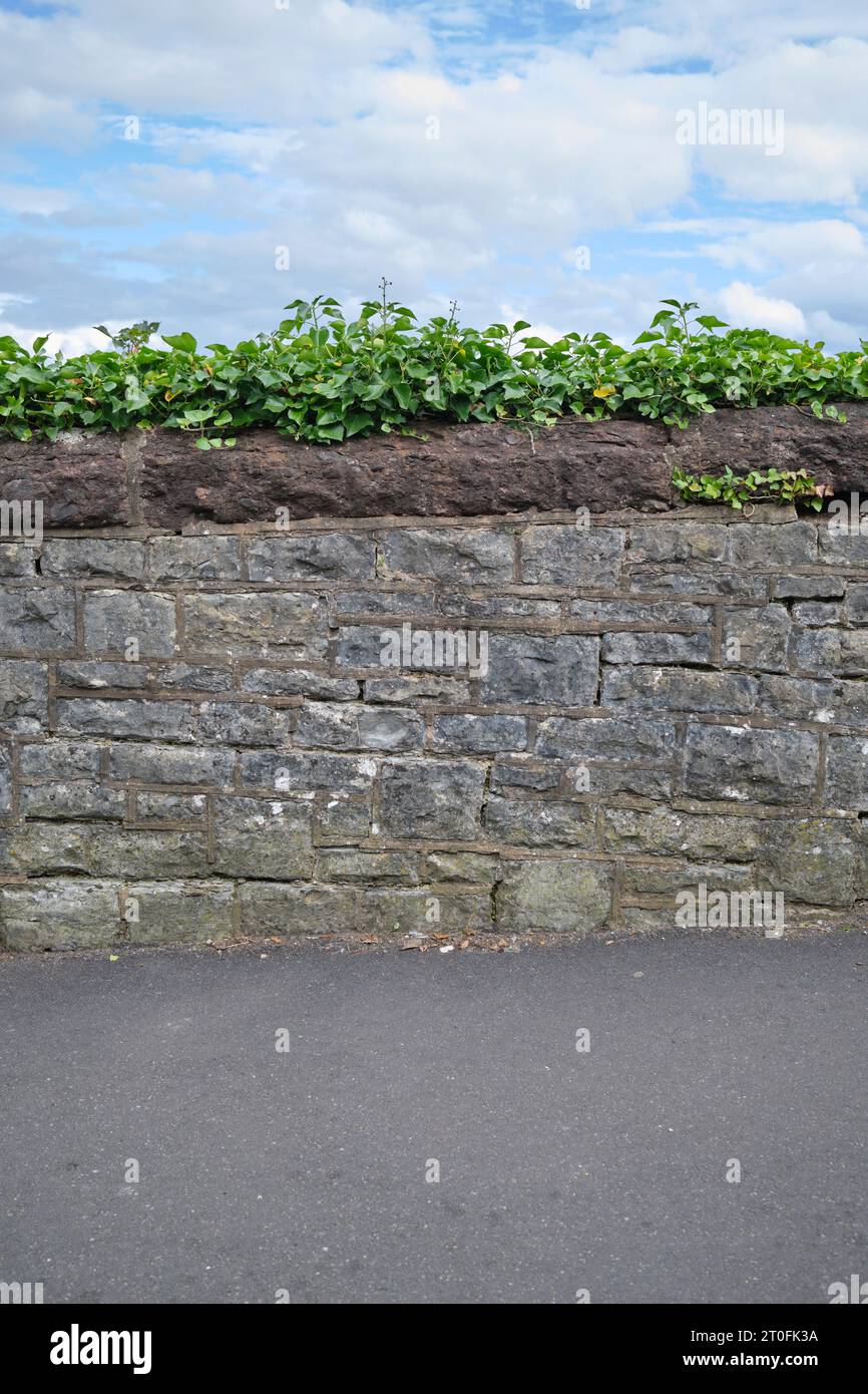 Brick Wall on Cliff Hill Penarth South Wales UK Stock Photo - Alamy