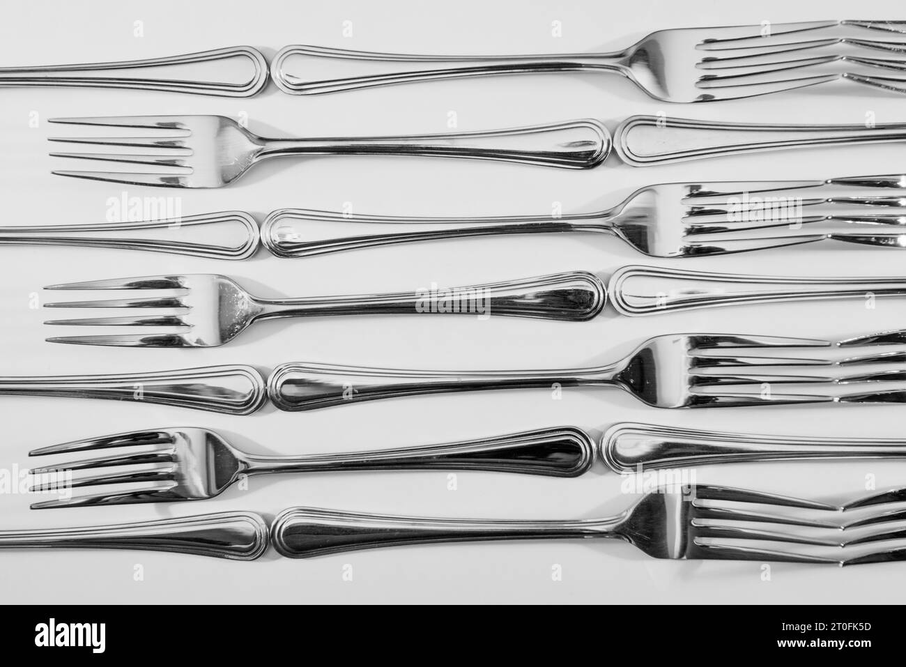 Black and White Fine Art Photography of forks, top view Stock Photo - Alamy