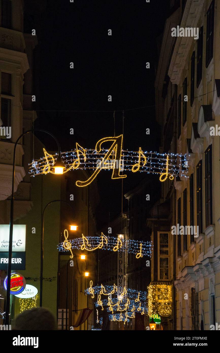 Musical notes at Christmas in Vienna, Austria Stock Photo - Alamy
