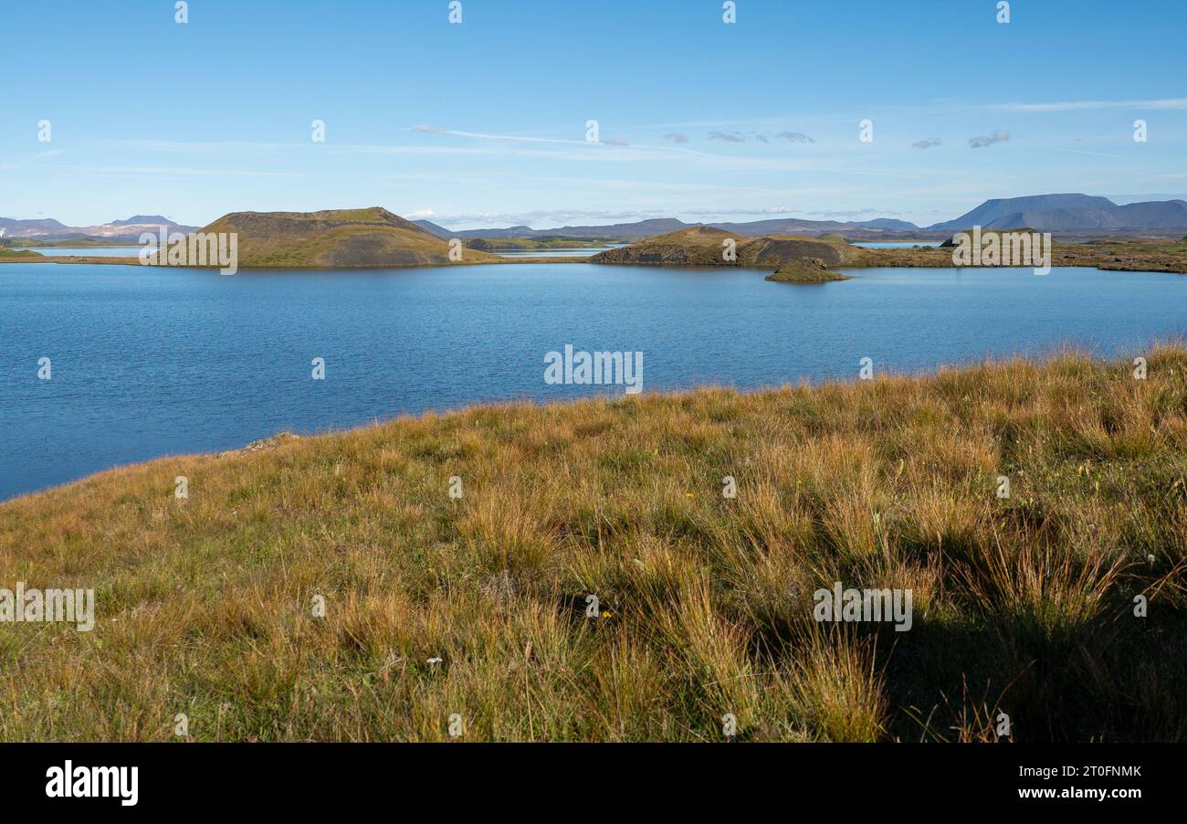 Rootless cone on the shore of Lake Mývatn, Iceland Stock Photo - Alamy