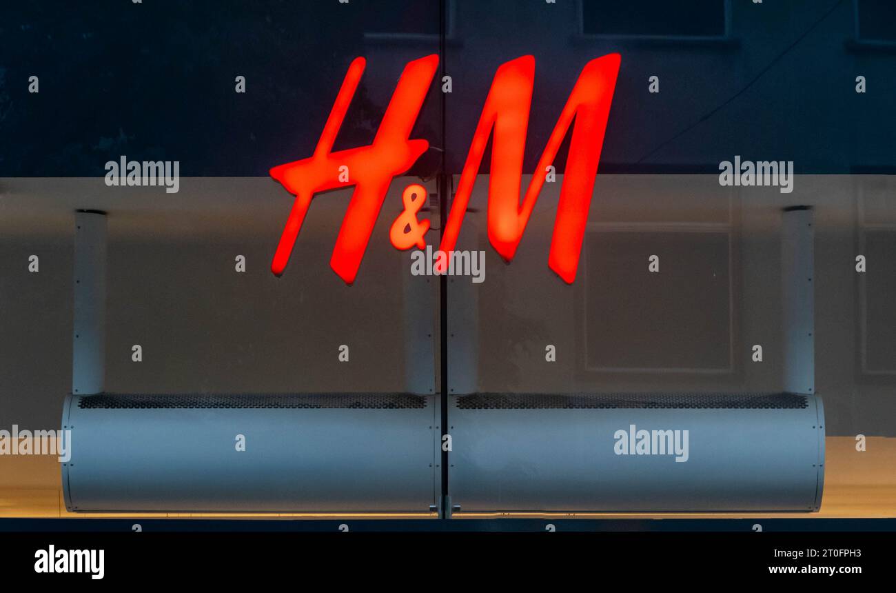 H&M sign over the entrance to the Liverpool department store Stock ...