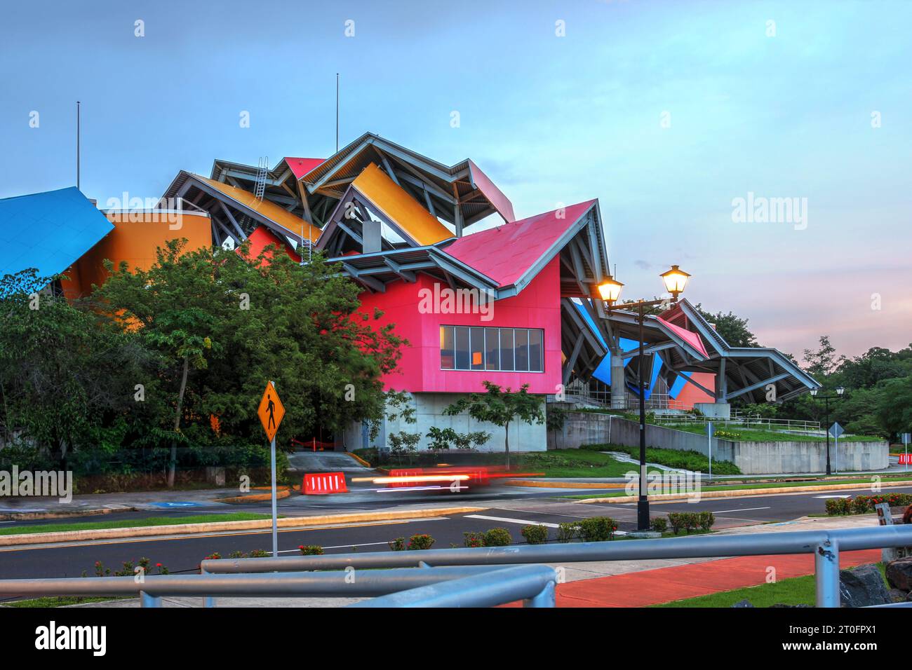 Sunset scene of Biomuseo, a museum dedicated to the national history of ...