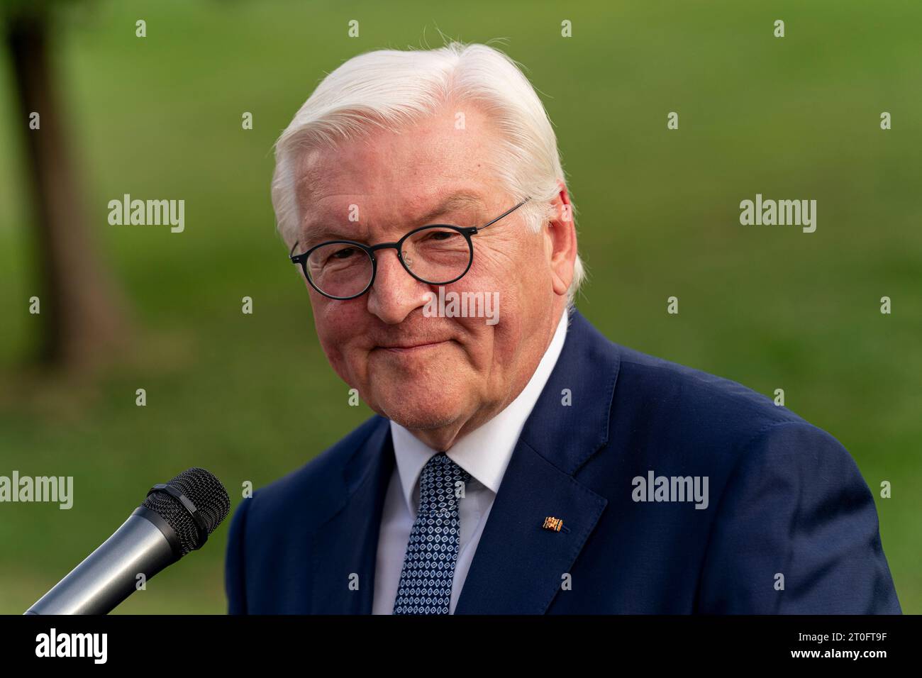 Germany's President Frank-Walter Steinmeier appears at a news ...