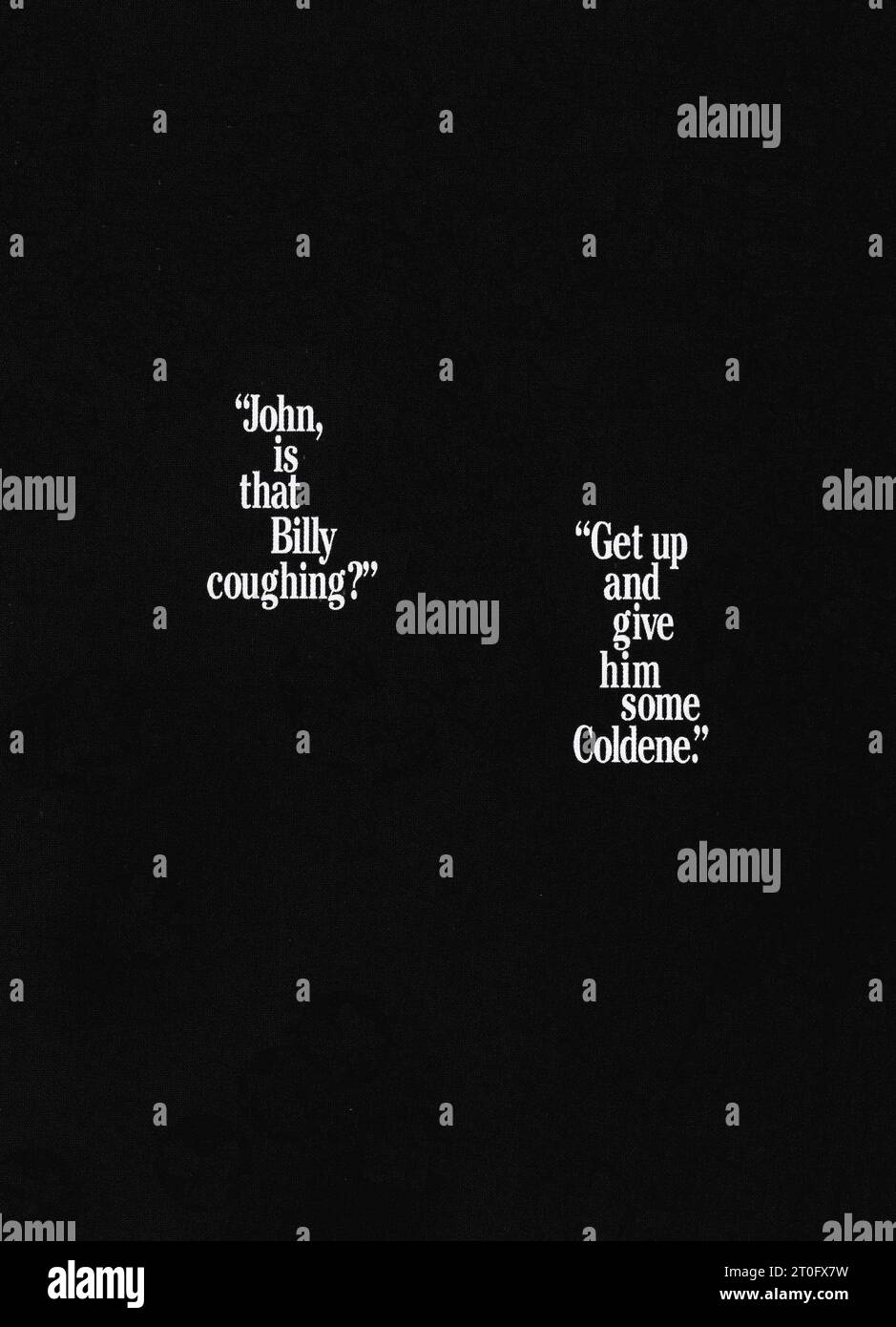 Coldene cough syrup ad by George Lois, 1960 Stock Photo - Alamy