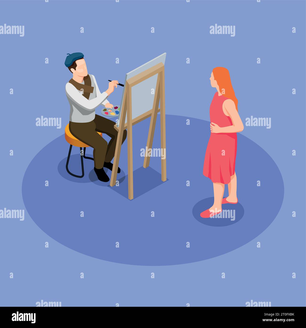 Woman street painter Stock Vector Images - Alamy