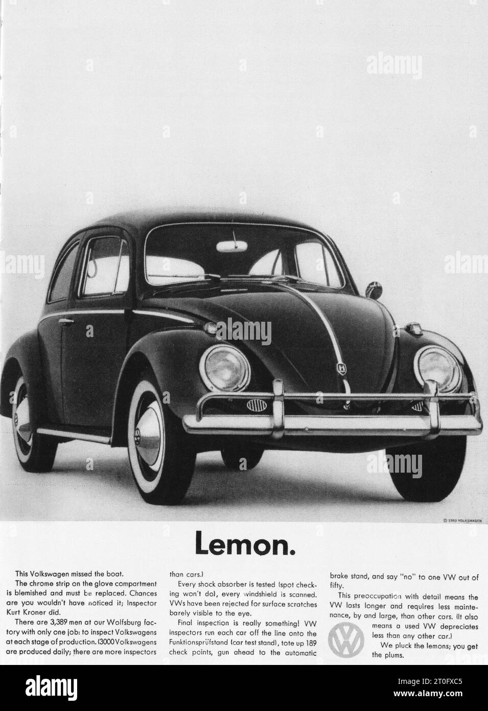 1960 Volkswagen Beetle advertising created by Helmet Krone at Doyle ...