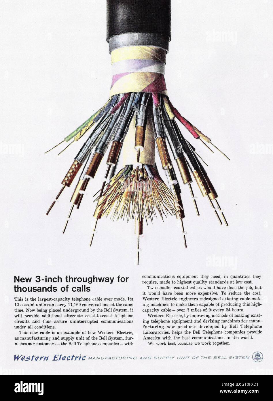 1962 Western Electric ad. Telephone cables made for Bell system ...