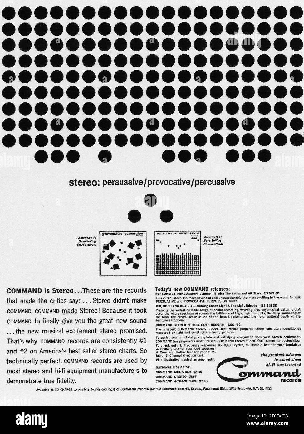 1960 Command Records ad Stock Photo - Alamy
