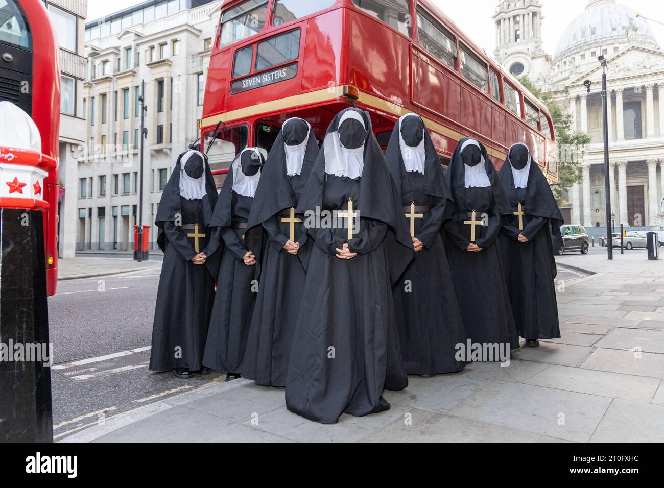 Seven demonic nuns descend on London's Millennium Bridge to celebrate ...