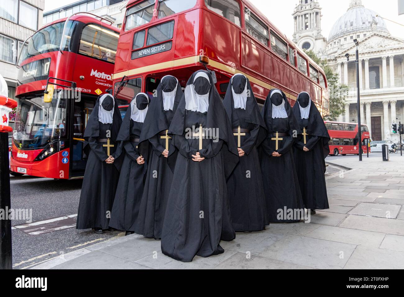 Seven demonic nuns descend on London's Millennium Bridge to celebrate ...