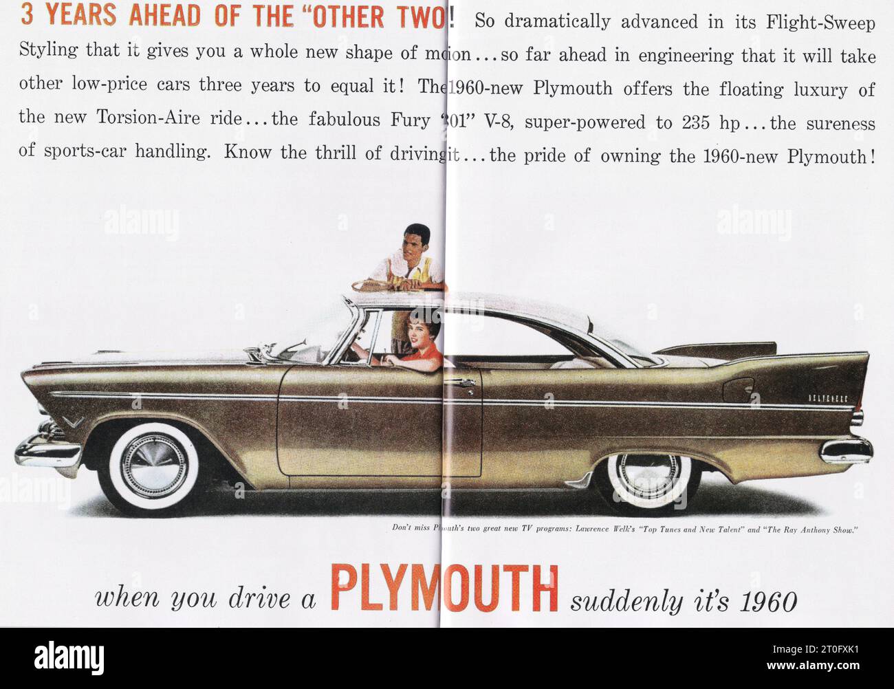 1957 Plymouth ad Stock Photo - Alamy