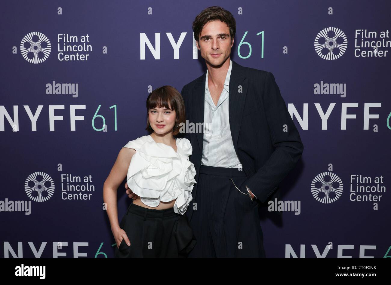 Cailee Spaeny, left, and Jacob Elordi attend the premiere for ...