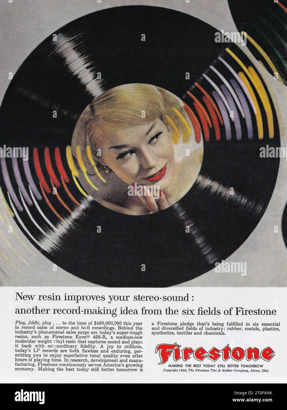 1960 Firestone resin ad Stock Photo - Alamy
