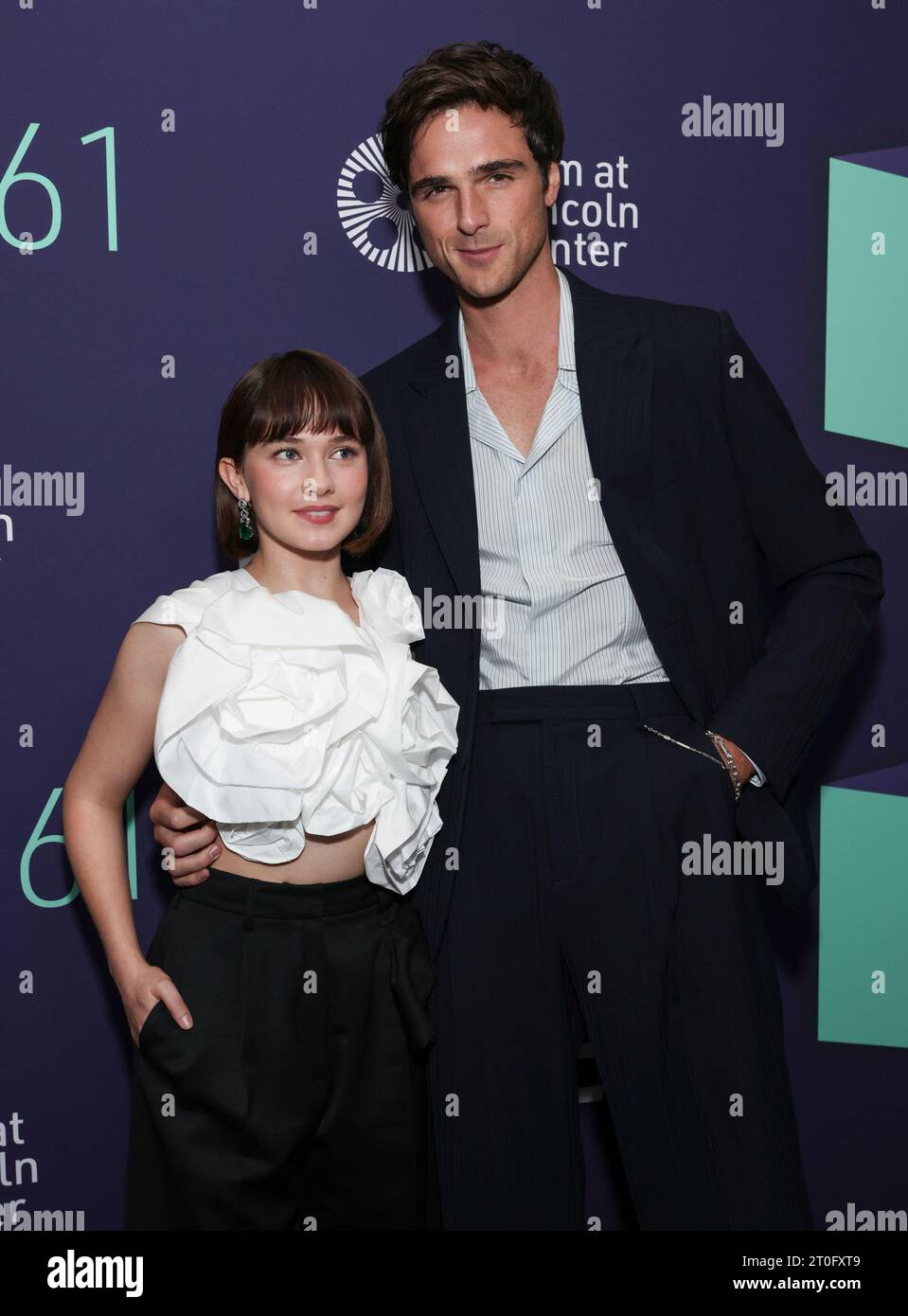 Cailee Spaeny, left and Jacob Elordi attend the premiere for "Priscilla ...