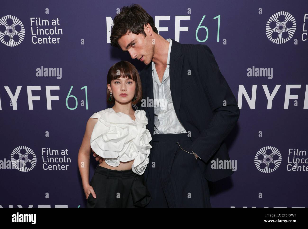 Cailee Spaeny, left and Jacob Elordi attend the premiere for "Priscilla ...