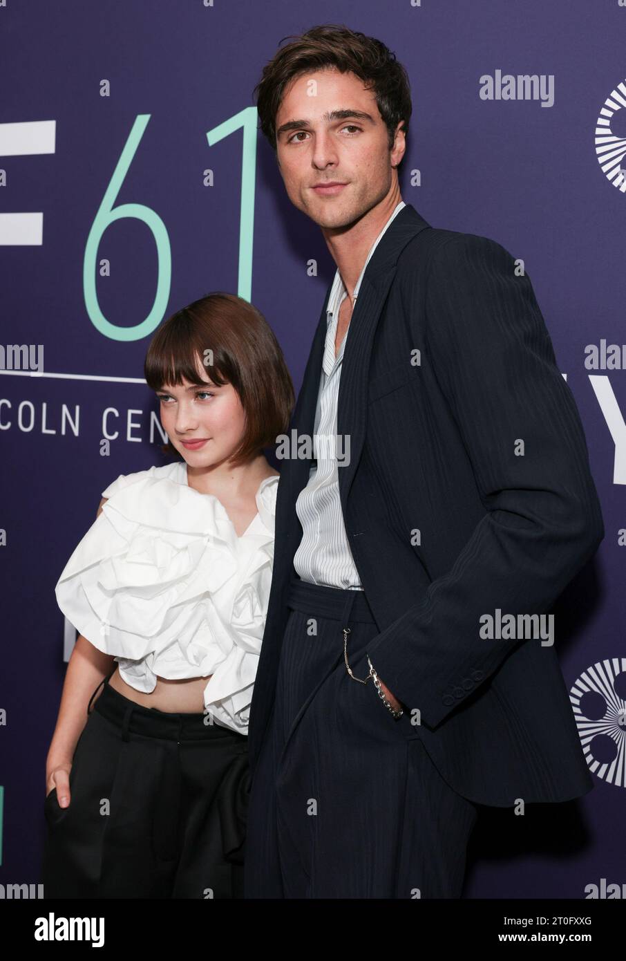 Cailee Spaeny, left and Jacob Elordi attend the premiere for "Priscilla ...