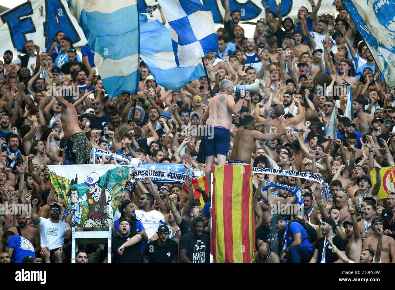 Marseille, Marseille. 05th Oct, 2023. Olympique Marseille radical fans ...