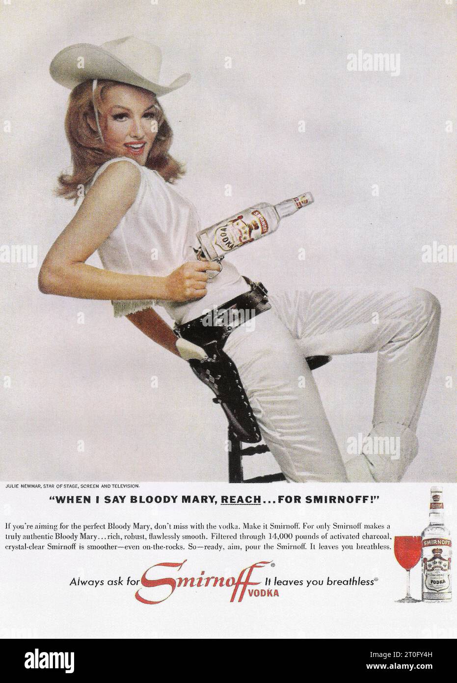 1966 Smirnoff Vodka ad, Julie Newmar Stock Photo - Alamy