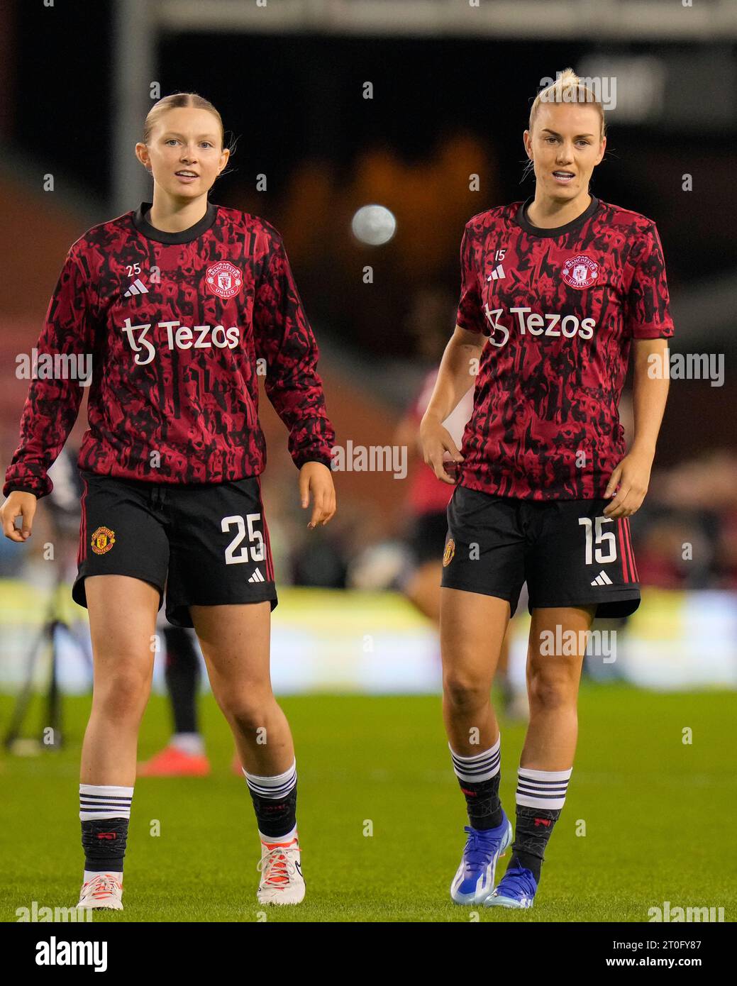 Evie Rabjohn #25 of Manchester United and Gemma Evans #15 of Manchester ...