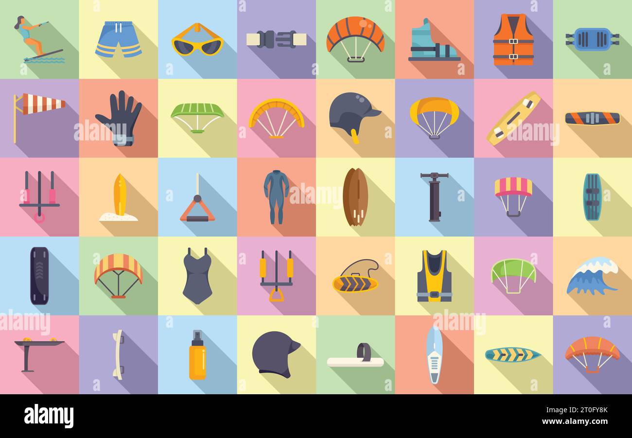 Kiteboarding kite surf extreme sports Stock Vector Images - Alamy