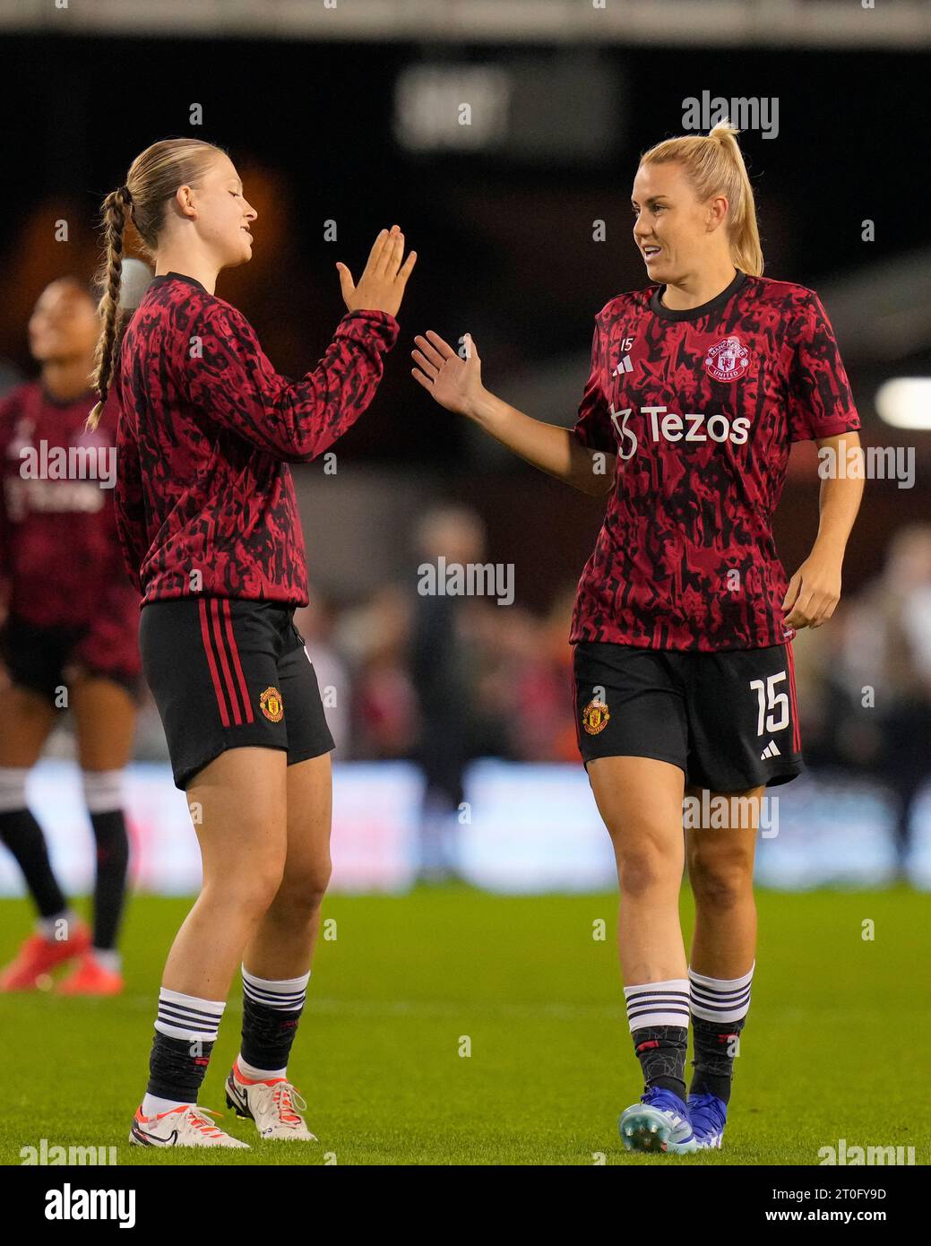 Evie Rabjohn #25 of Manchester United and Gemma Evans #15 of Manchester ...