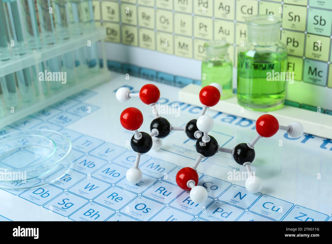 Atom model with periodic table hi-res stock photography and images - Alamy