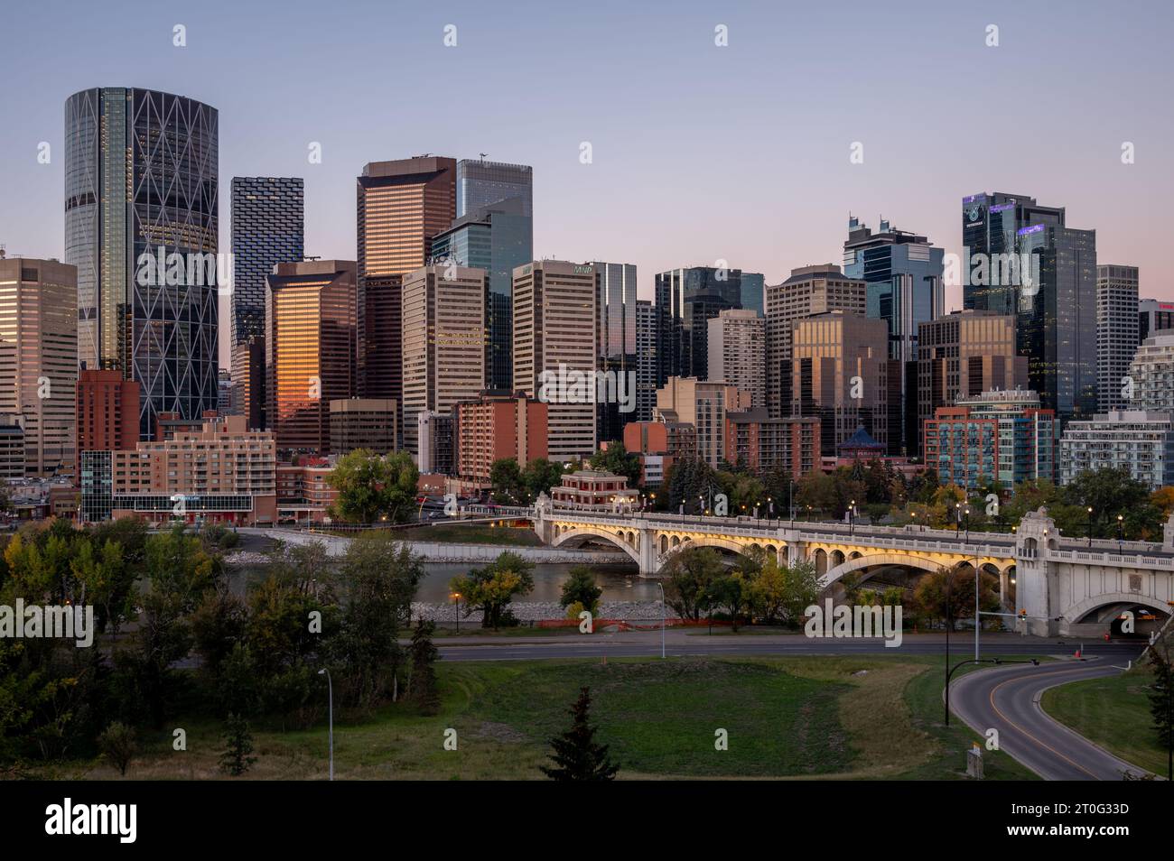 Calgary, Alberta - September 16, 2023: View of Calgary's skyline on an ...
