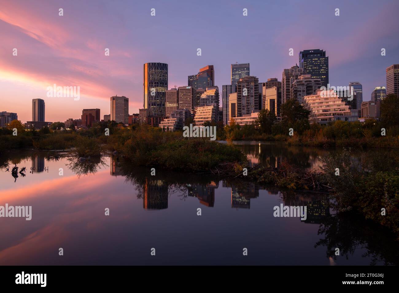 Calgary, Alberta - September 17, 2023: View of Calgary's skyline on an ...