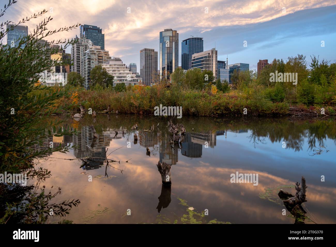 Calgary, Alberta - September 17, 2023: View of Calgary's skyline on an ...