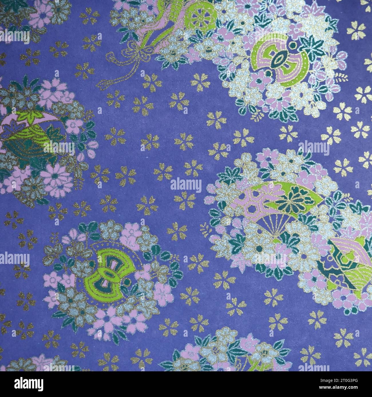 Traditional Japanese patterns -shining cherry blossoms Stock Photo - Alamy