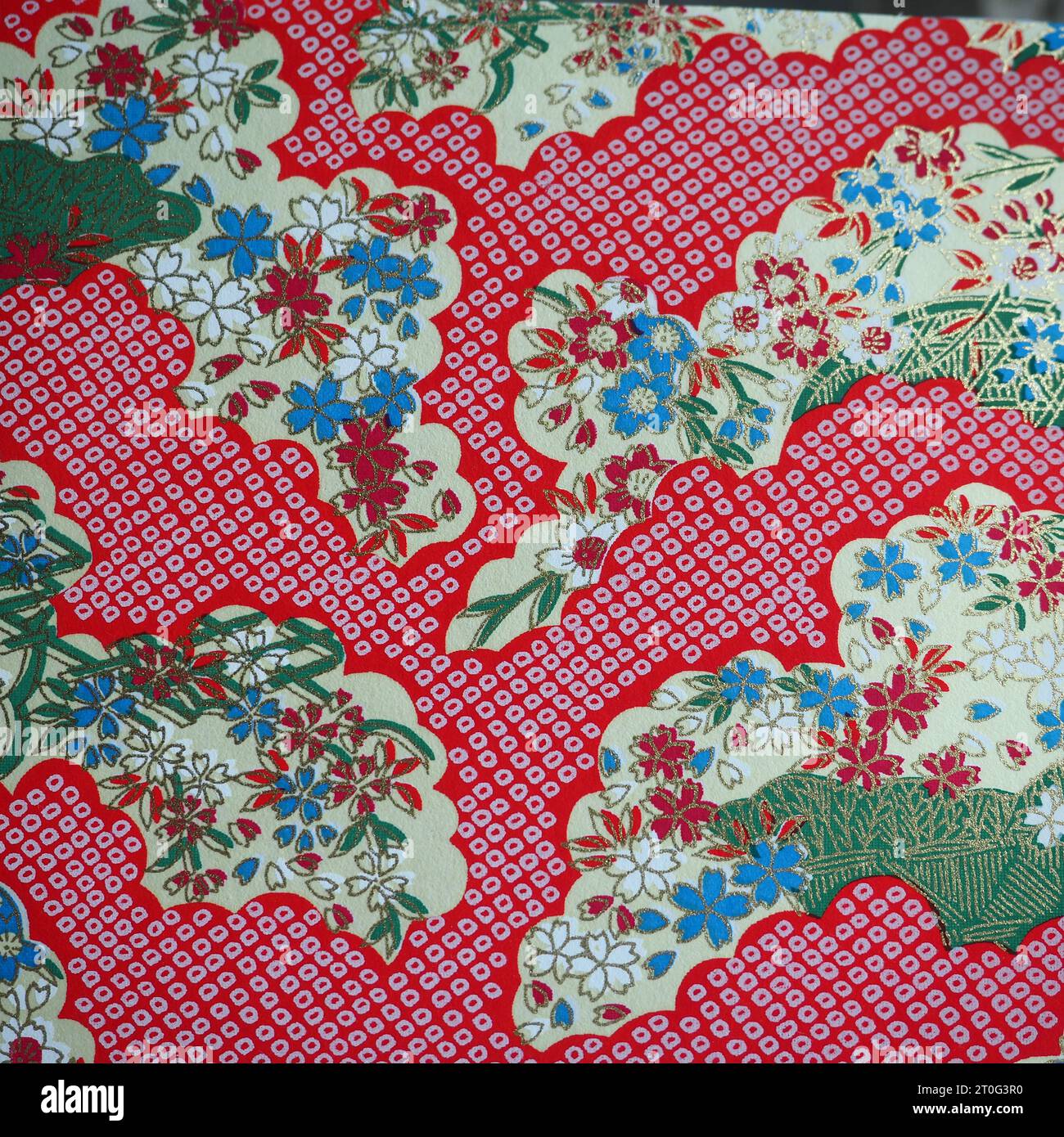 Traditional Japanese patterns with floral theme Stock Photo - Alamy