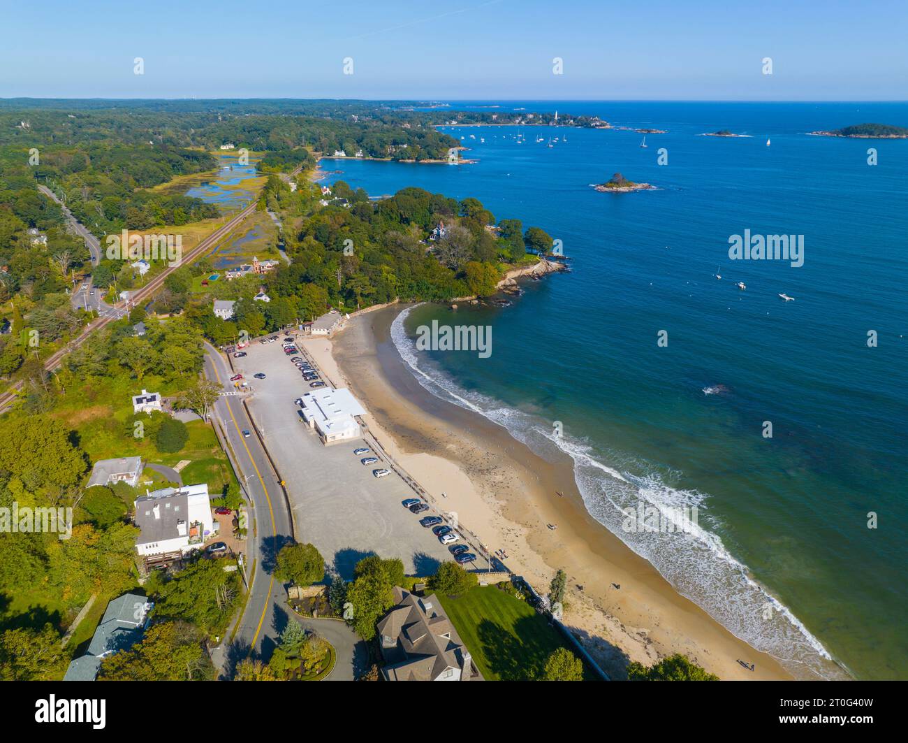 West Beach aerial view with wave on the beach at Beverly coast in town ...