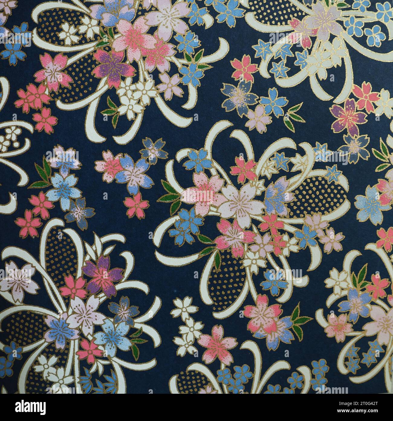 Traditional Japanese patterns with floral theme Stock Photo - Alamy