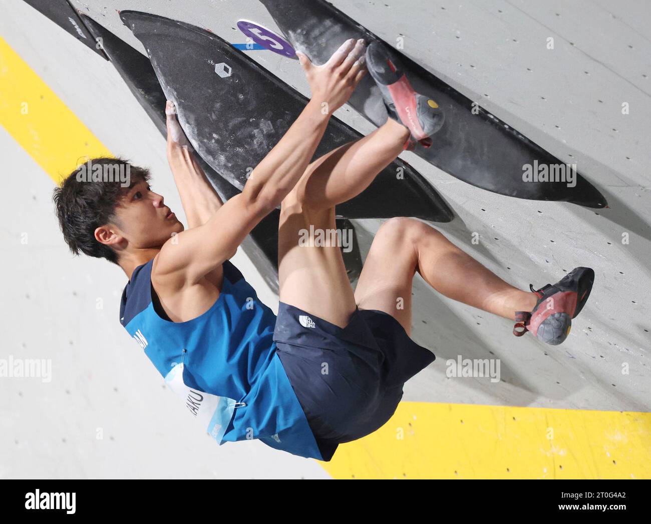 Sorato Anraku performs the Men's Boulder & Lead Final-Lead during Asian ...